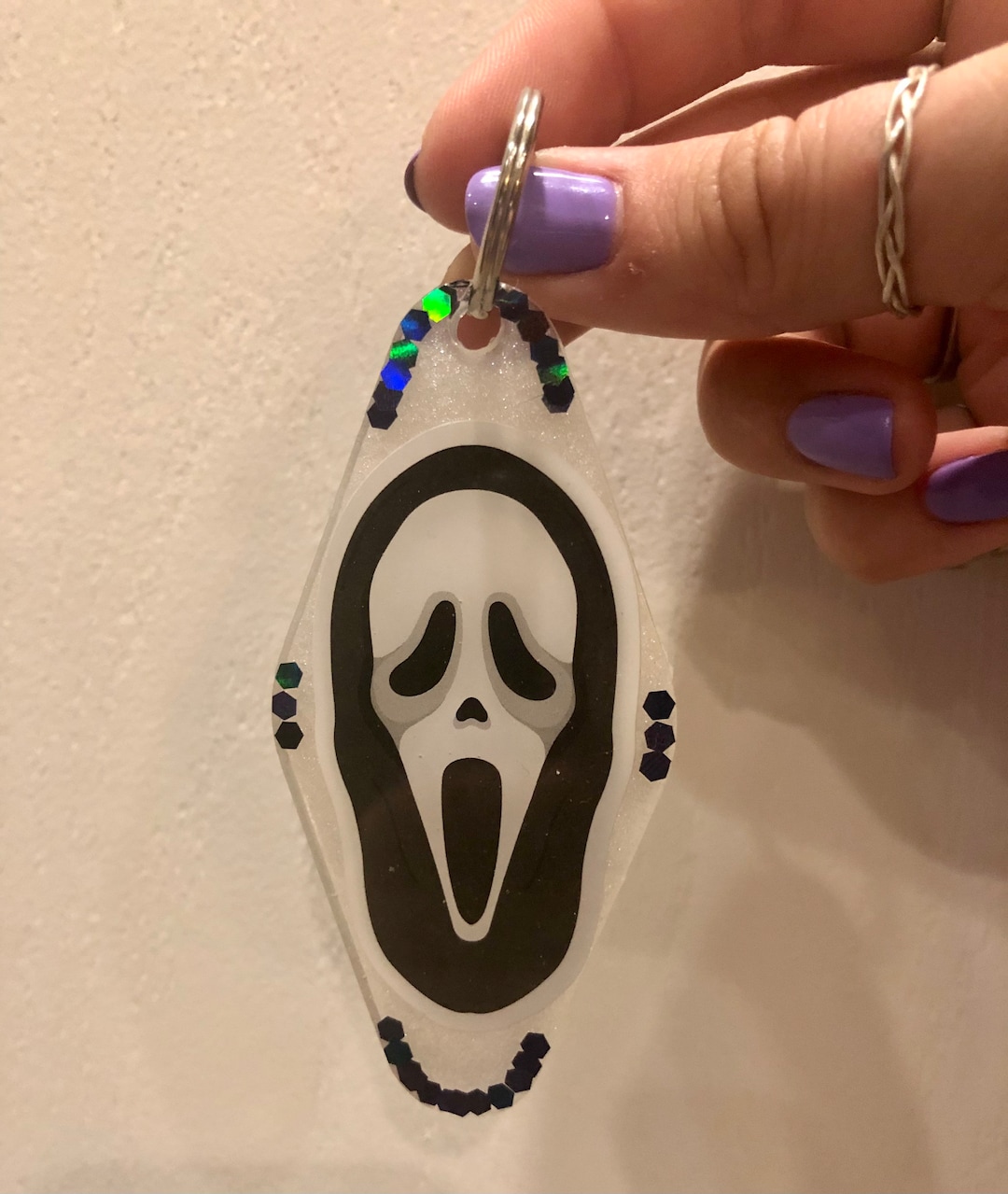 Ghost Face Halloween Keychain - Etsy