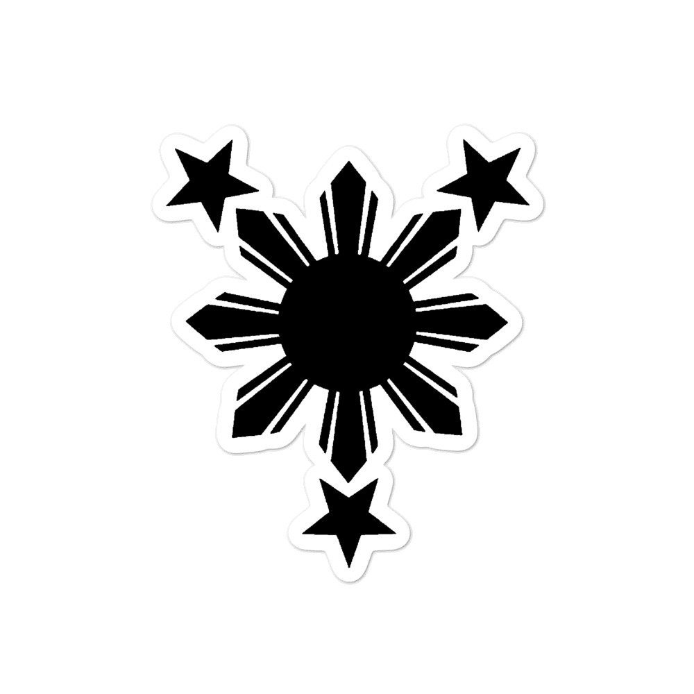 3 Stars And A Sun Logo Black And White