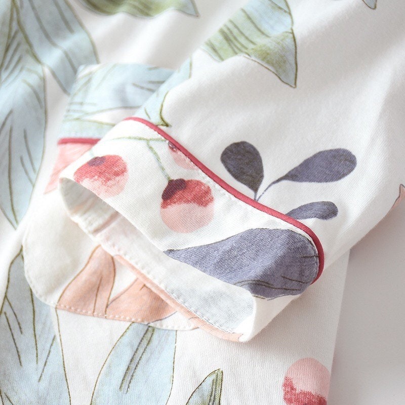 New Ladies Pajamas Set Floral Printed Full Cotton Fresh Style - Etsy