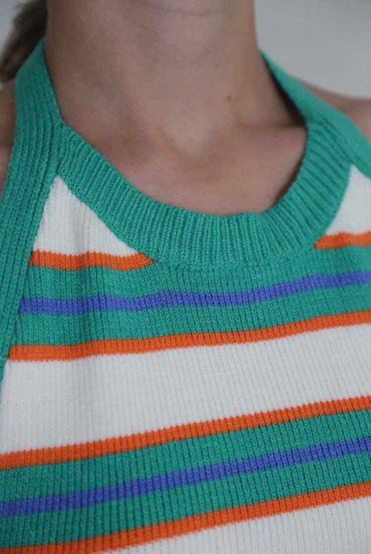 Summer knitted Halter Neck Crop Top Women Backles | Etsy