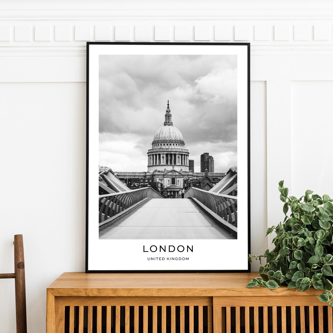London Poster Print Cityscape St Pauls Cathedral London Photography ...