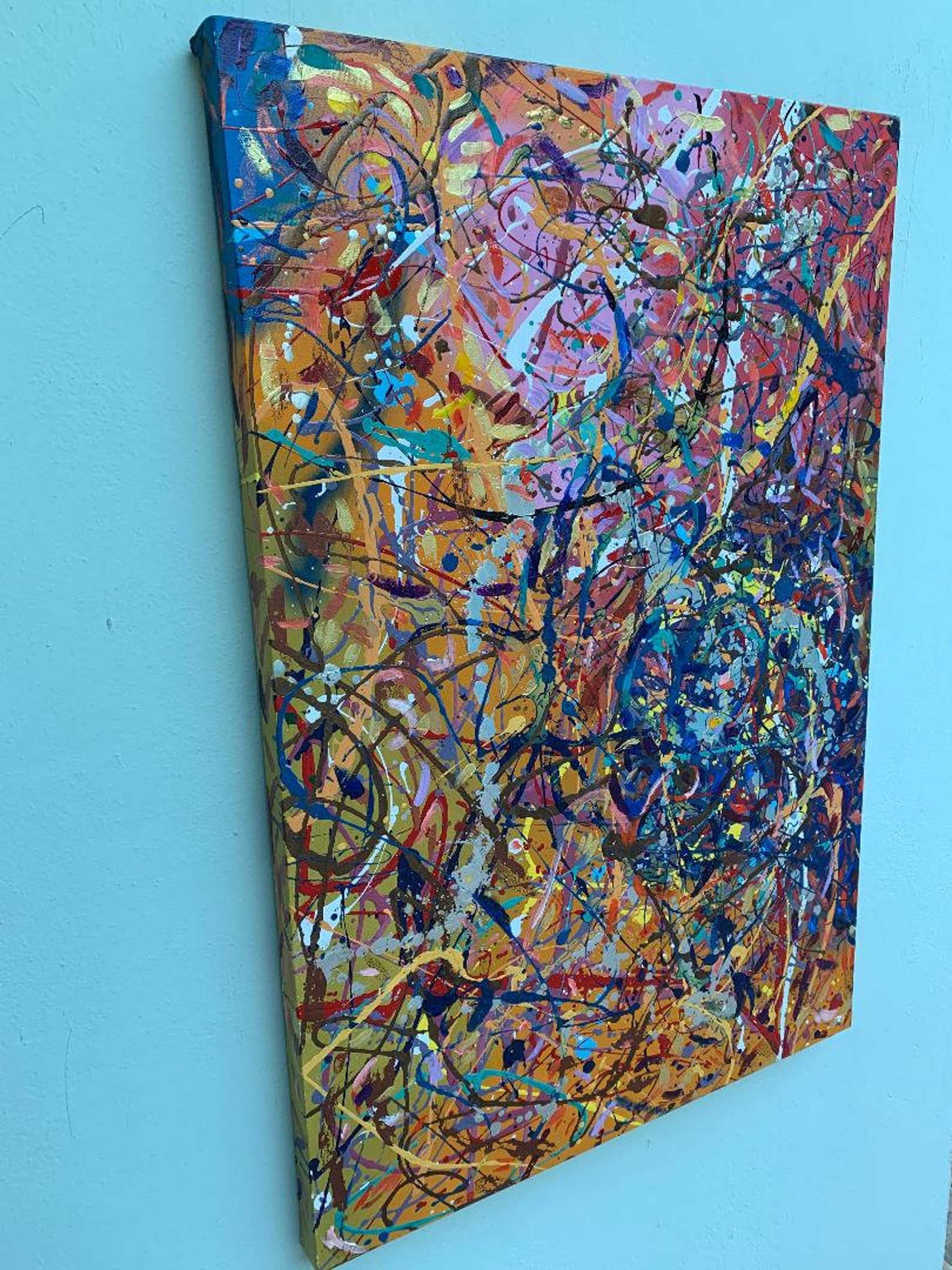 Hope Original Abstract Expressionist Oil and Enamel Painting on ...