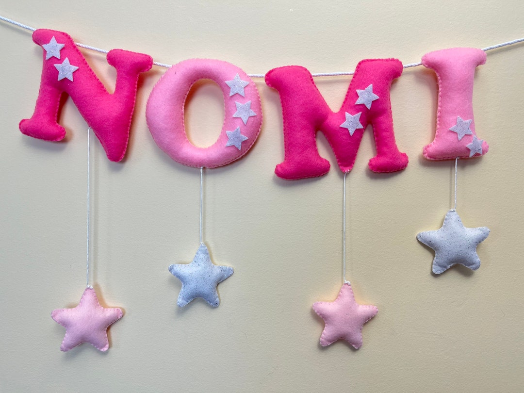 Personalized Felt Name Banner-stars/felt Name Garland/felt Name Sign ...