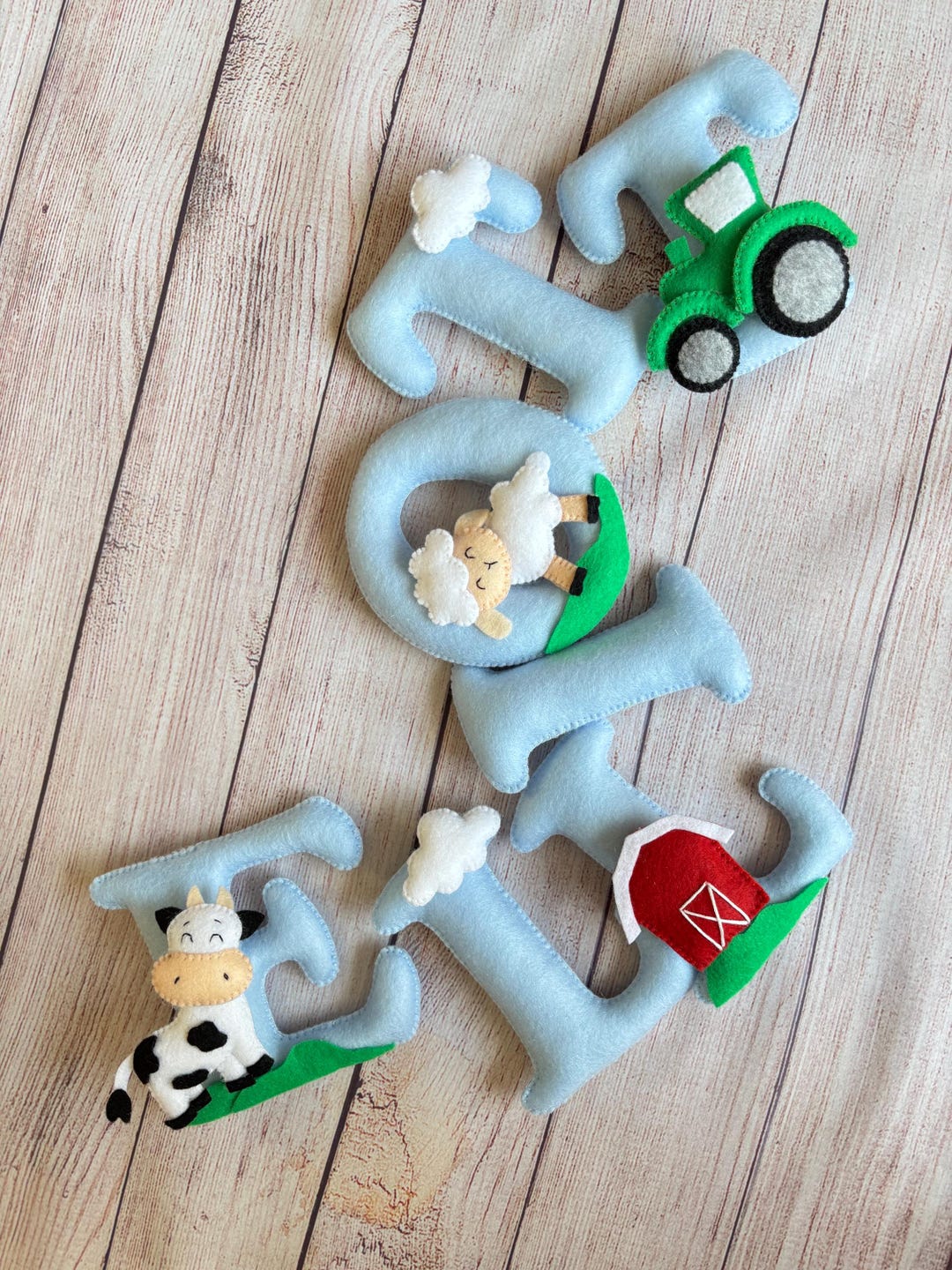 Felt Name Banner-farm Themed/ Barnyard Animals/ Farm Animals/ Tractor ...