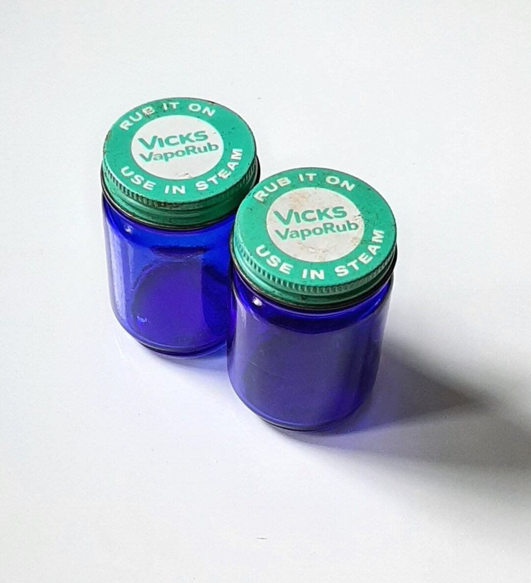 Vicks Vaporub Cobalt Blue Glass Jars - Etsy