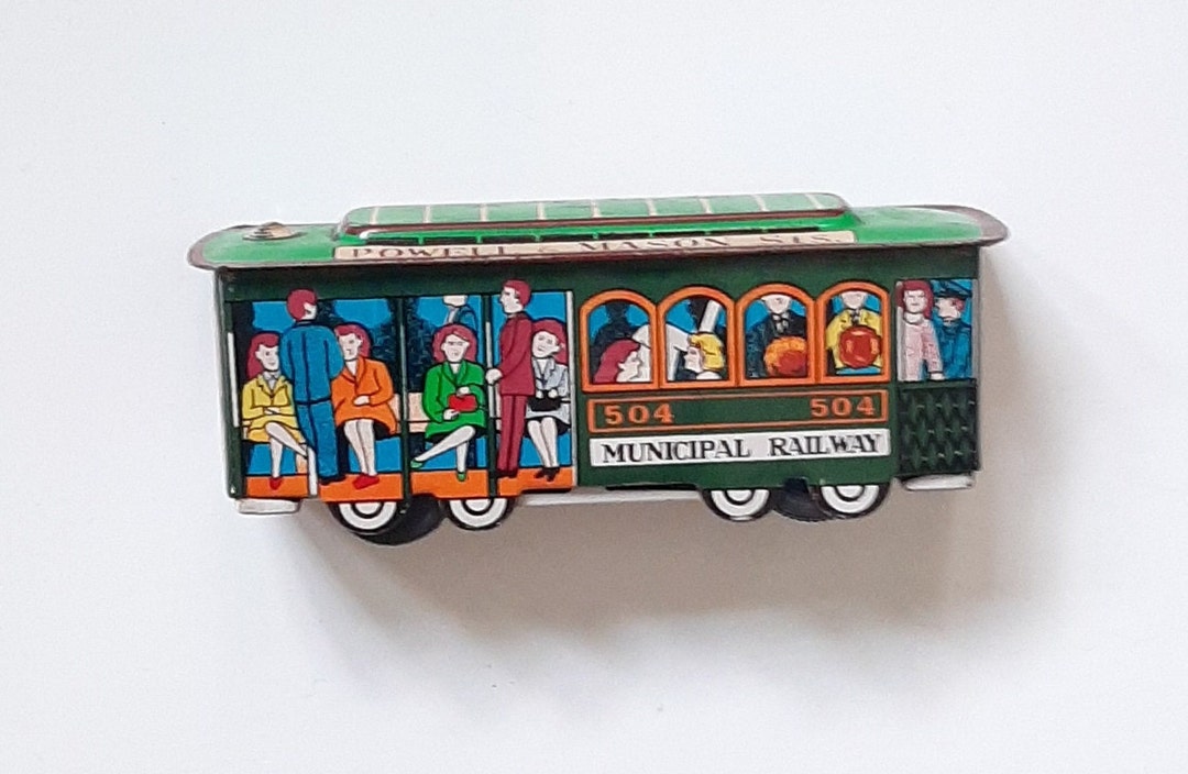 Vintage Powell & Mason Sts. Toy Tin Trolley Car - Etsy
