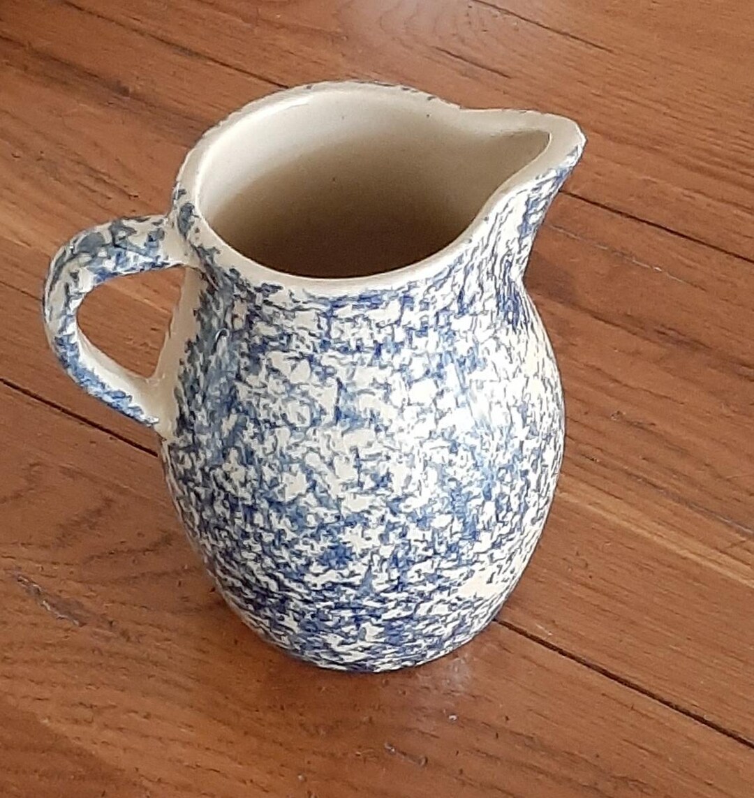 Roseville Ransbottom Spongeware Pitcher - Etsy