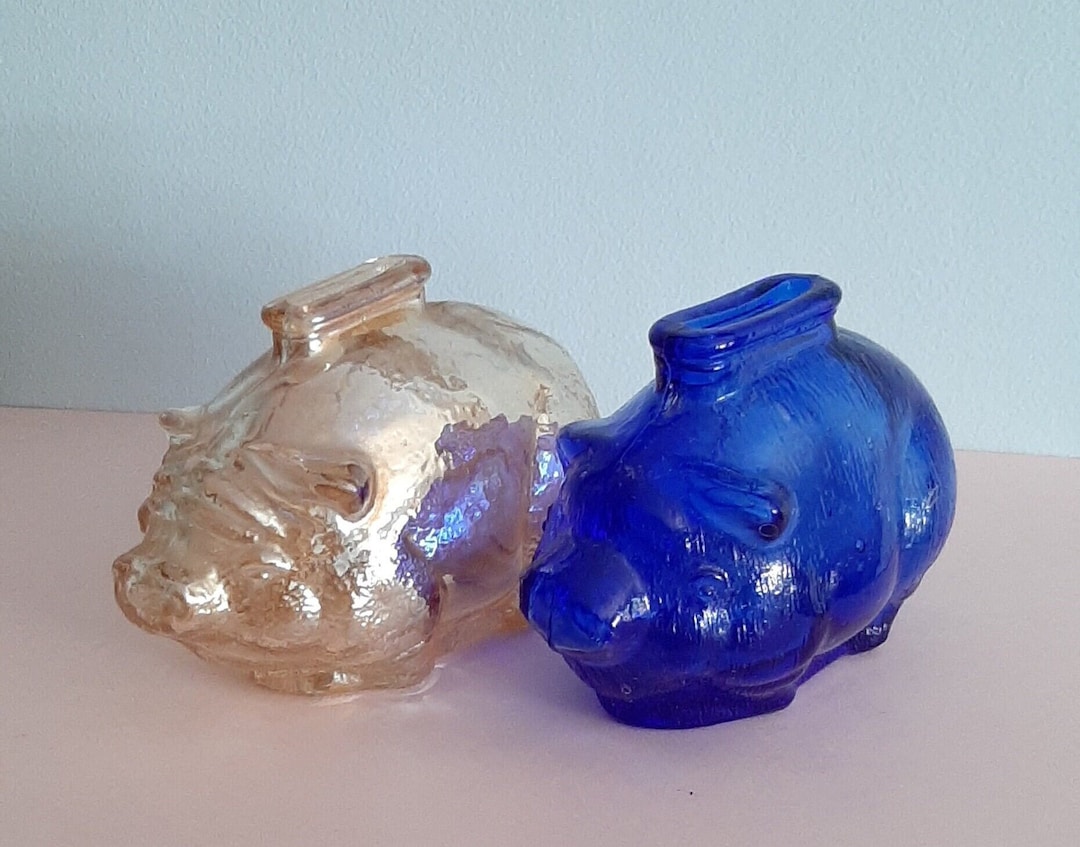 Vintage Glass Piggy Banks - Etsy
