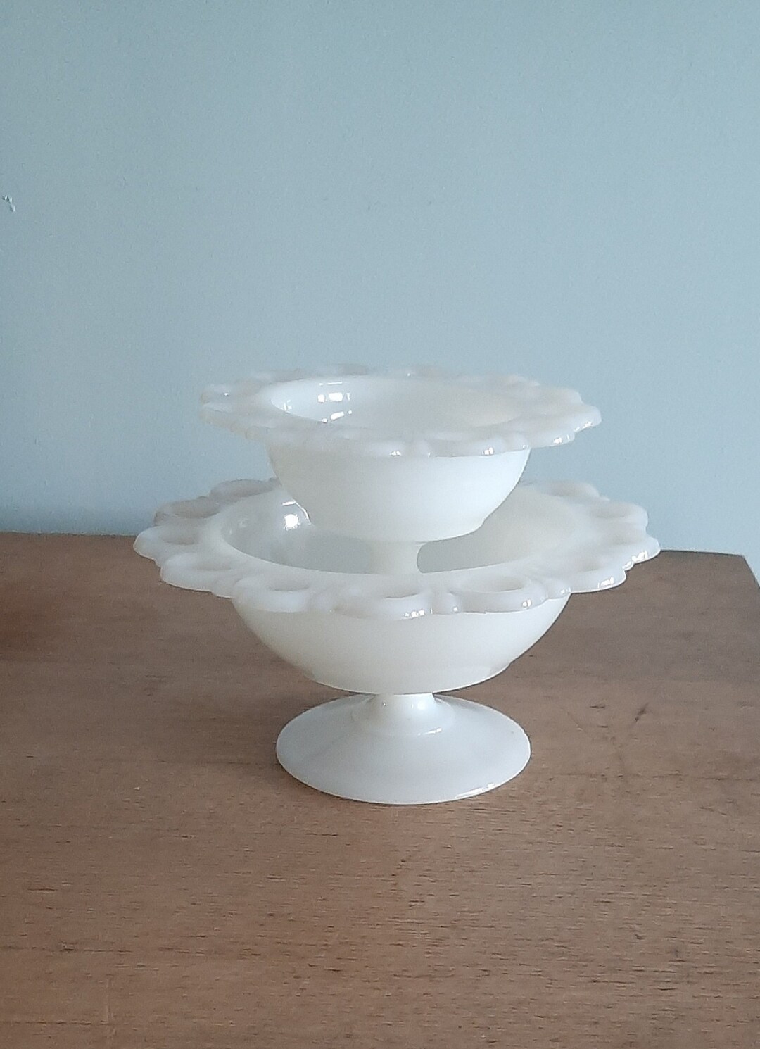 Vintage Milk Glass Scalloped Edge Candy Dish - Etsy