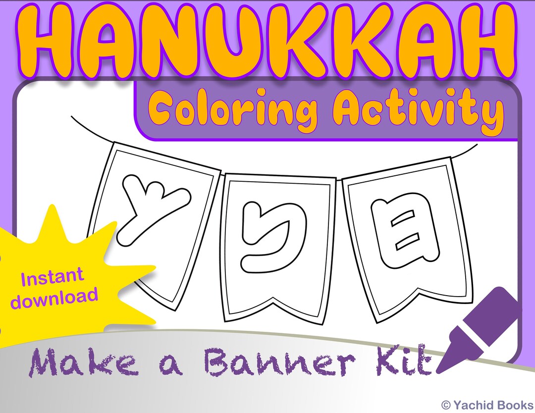 Hanukkah Color Activity - Make a Banner Kit - Etsy