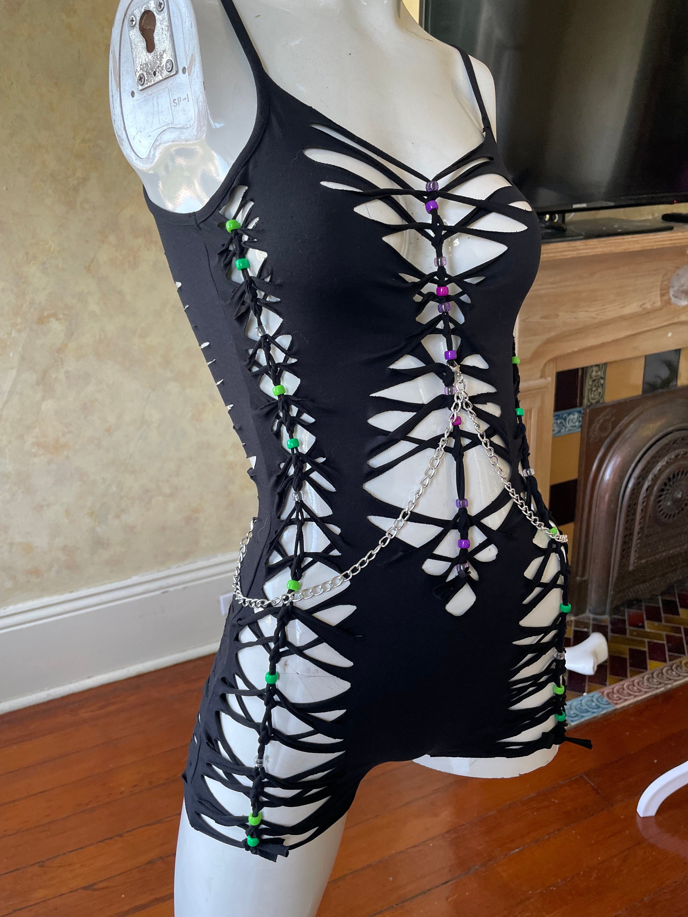 Custom Color Beaded Slit Weave Romper - Etsy