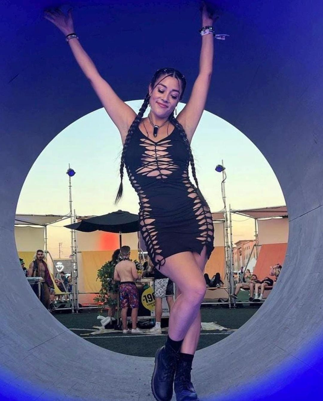 Custom Lil Black Slit Weave Mini Dress - Etsy