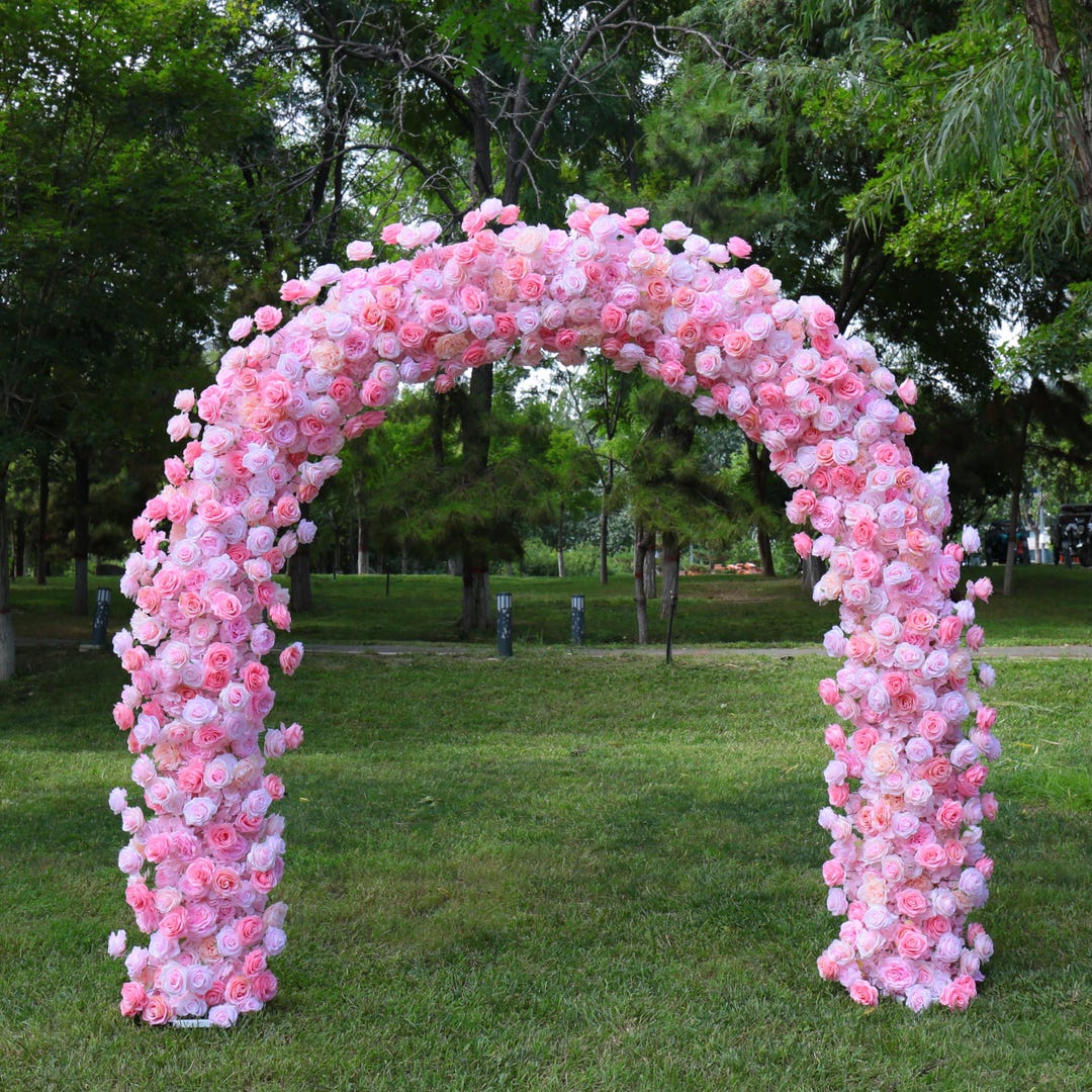 Pink Rose Flower Arch: 8x8ft Wedding Backdrop Party Decor - Etsy