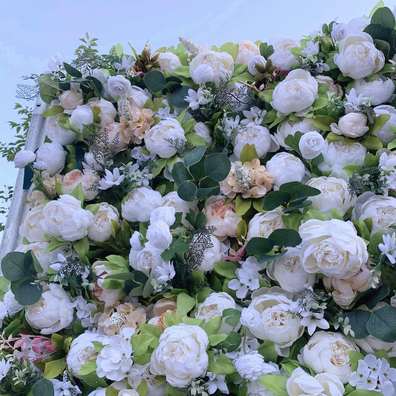 Wedding Flower Wall Backdrop Roll up Fabric Floral Wall for Ceremony ...