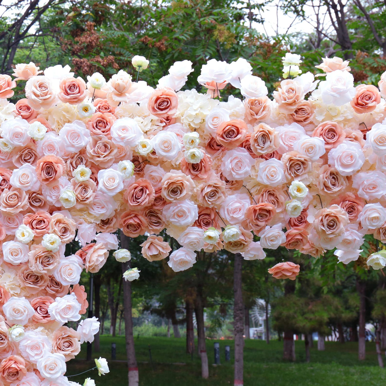 Light Brown 8x8 Ft Wedding Arch Fabric Flower Arrangement, Party Stage ...