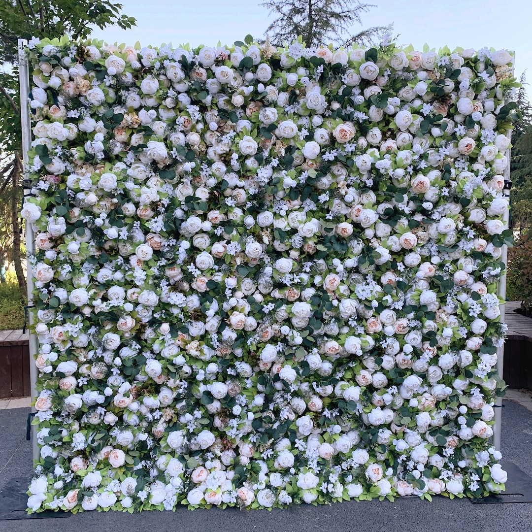 Wedding Flower Wall Backdrop Roll up Fabric Floral Wall for Ceremony ...