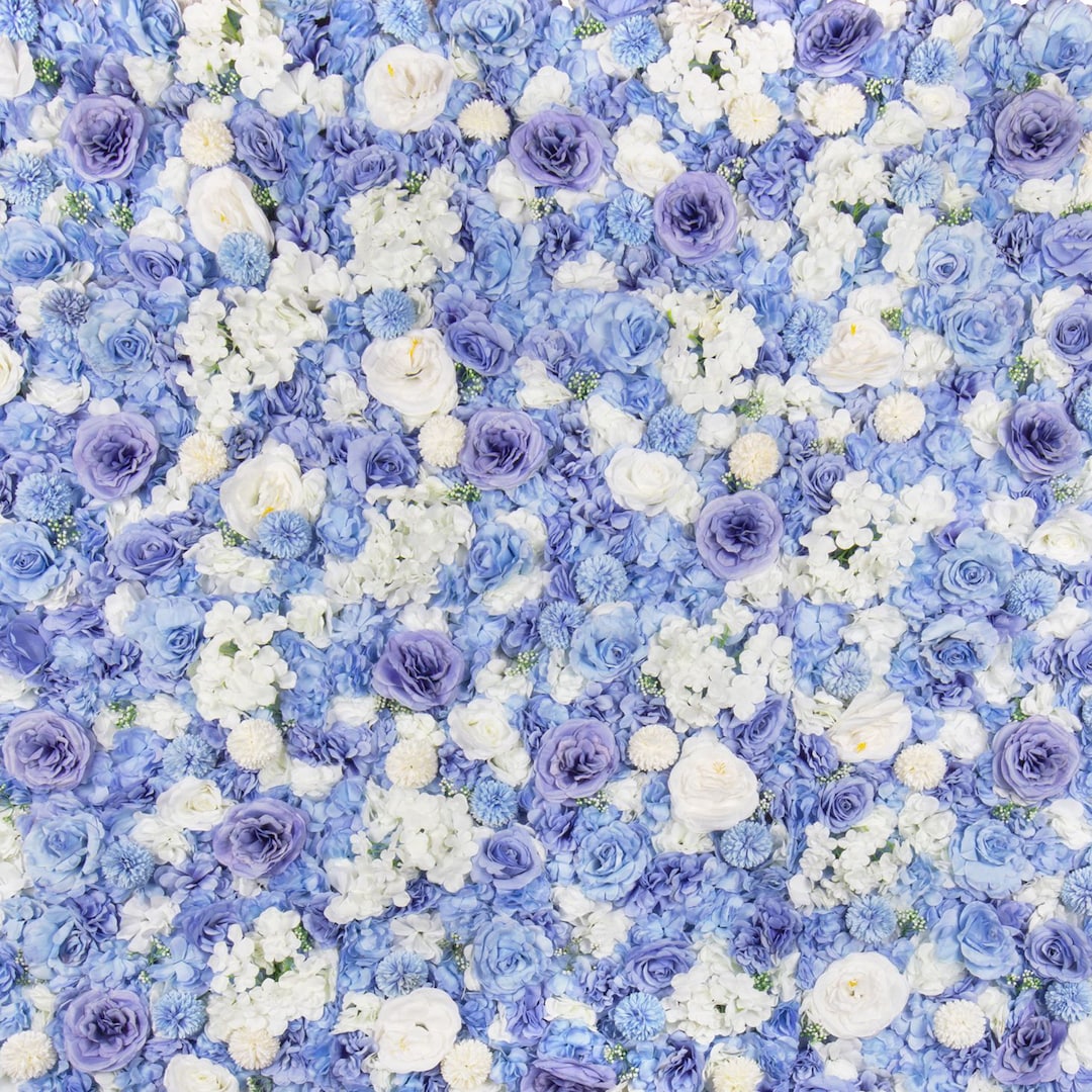 Big Sale 30% OFF Periwinkle Blue Flower Wall 3D Artificial Flower Panel ...