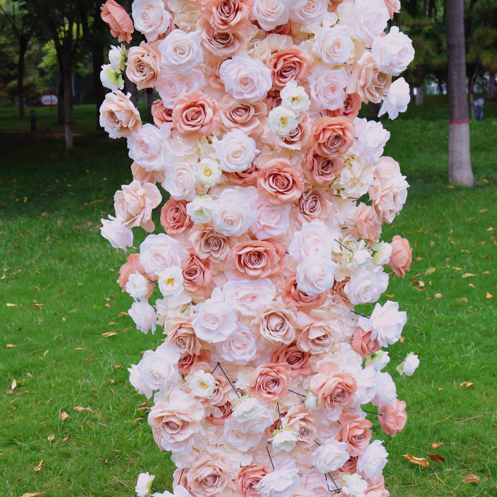 Light Brown 8x8 Ft Wedding Arch Fabric Flower Arrangement, Party Stage ...