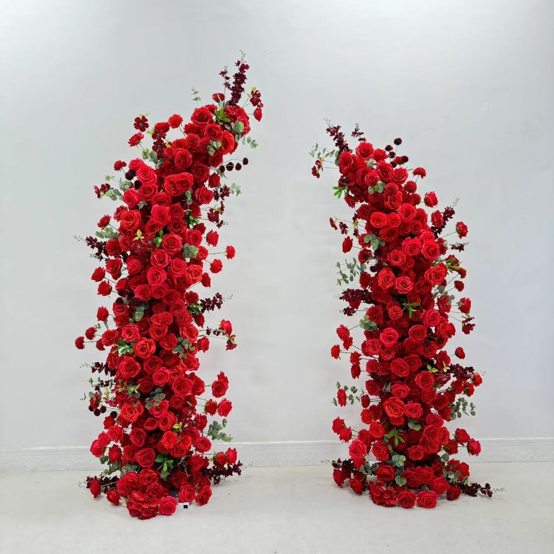 Red Rose Wedding Arch: Horns Shape Floral Arrangement - 6ft X 7ft - Etsy
