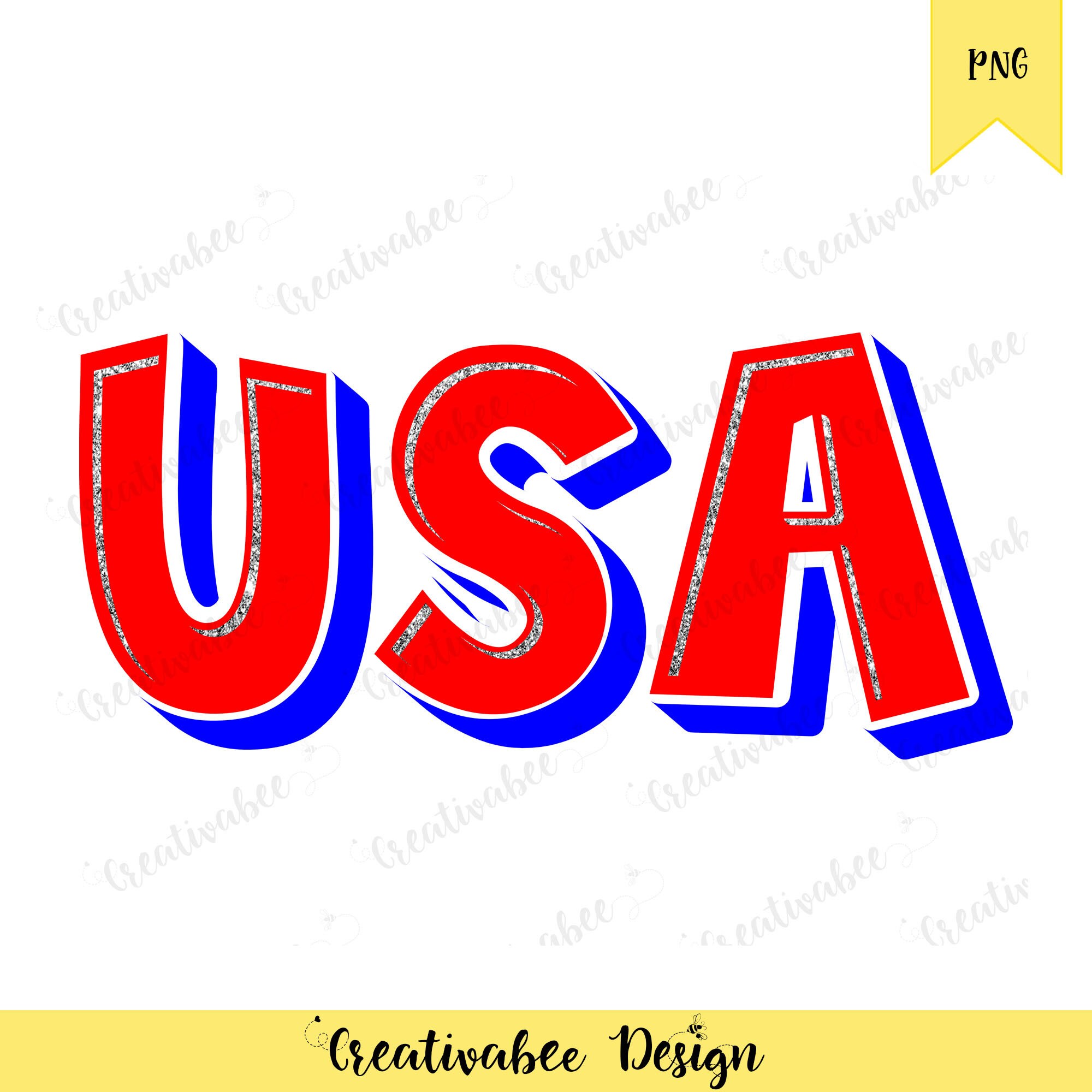 USA Word Art Sublimation Png File, Patriotic Sublimation, America ...