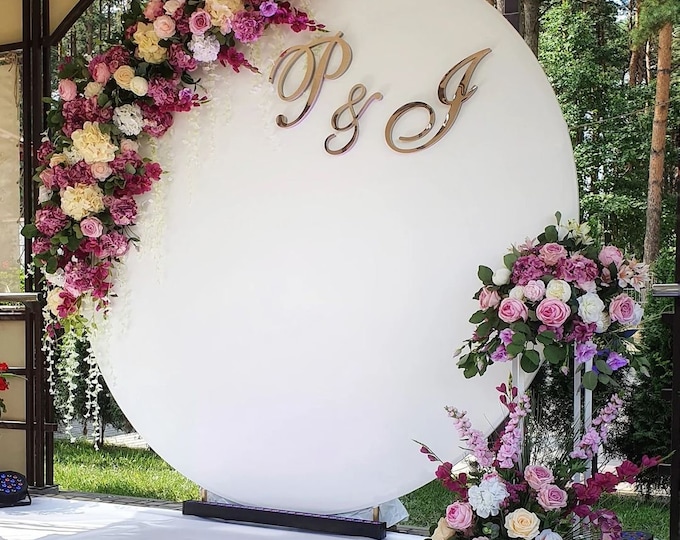 Background Glossy Round Wedding Backdrop Tall White Backdrop, for ...
