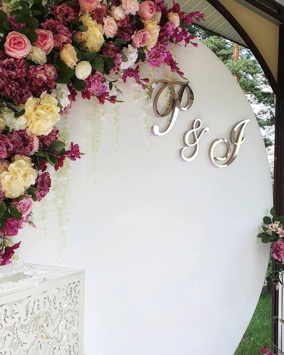 Background Glossy Round Wedding Backdrop Tall White Backdrop - Etsy