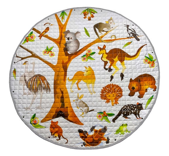 Australian Native Animals and Gum Tree Round Play Mat Picnic - Etsy ...