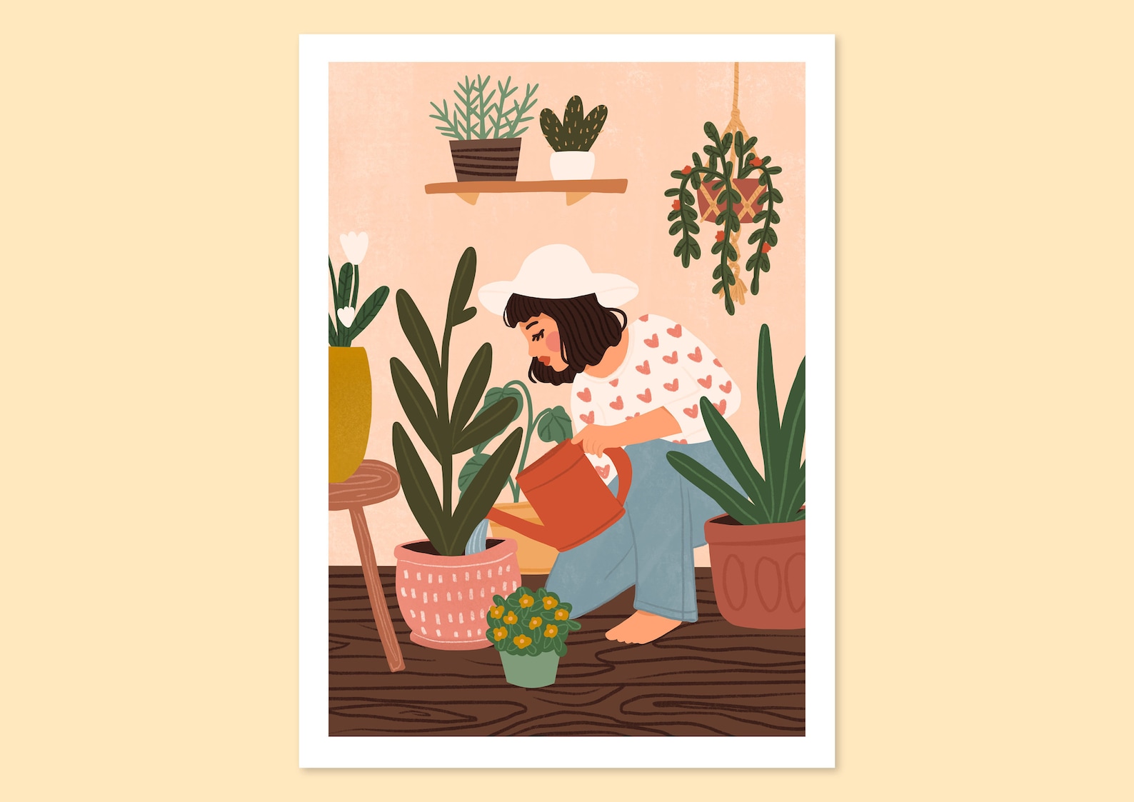 Plant Lady A5 Art Print Illustrated Poster Gift for Her - Etsy