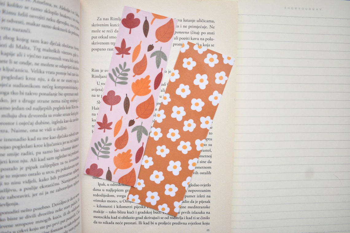 Cute Illustrated Bookmarks Flower Bookmark Strawberry - Etsy