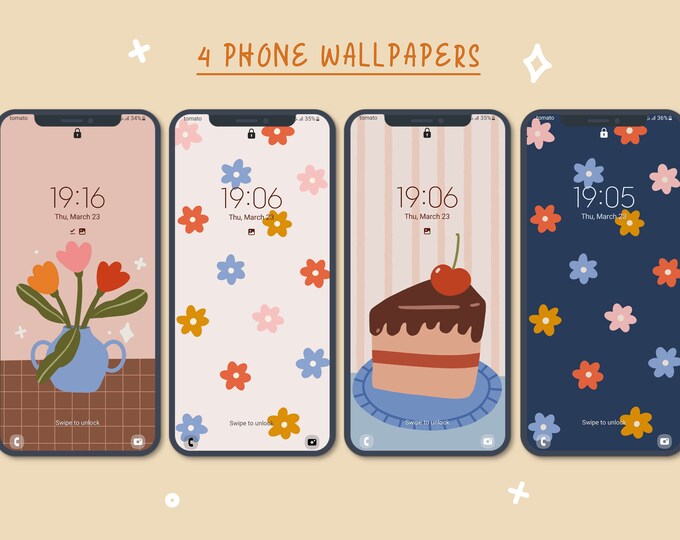 4 Phone Wallpapers, Instant Download, Iphone/smartphone Phone ...
