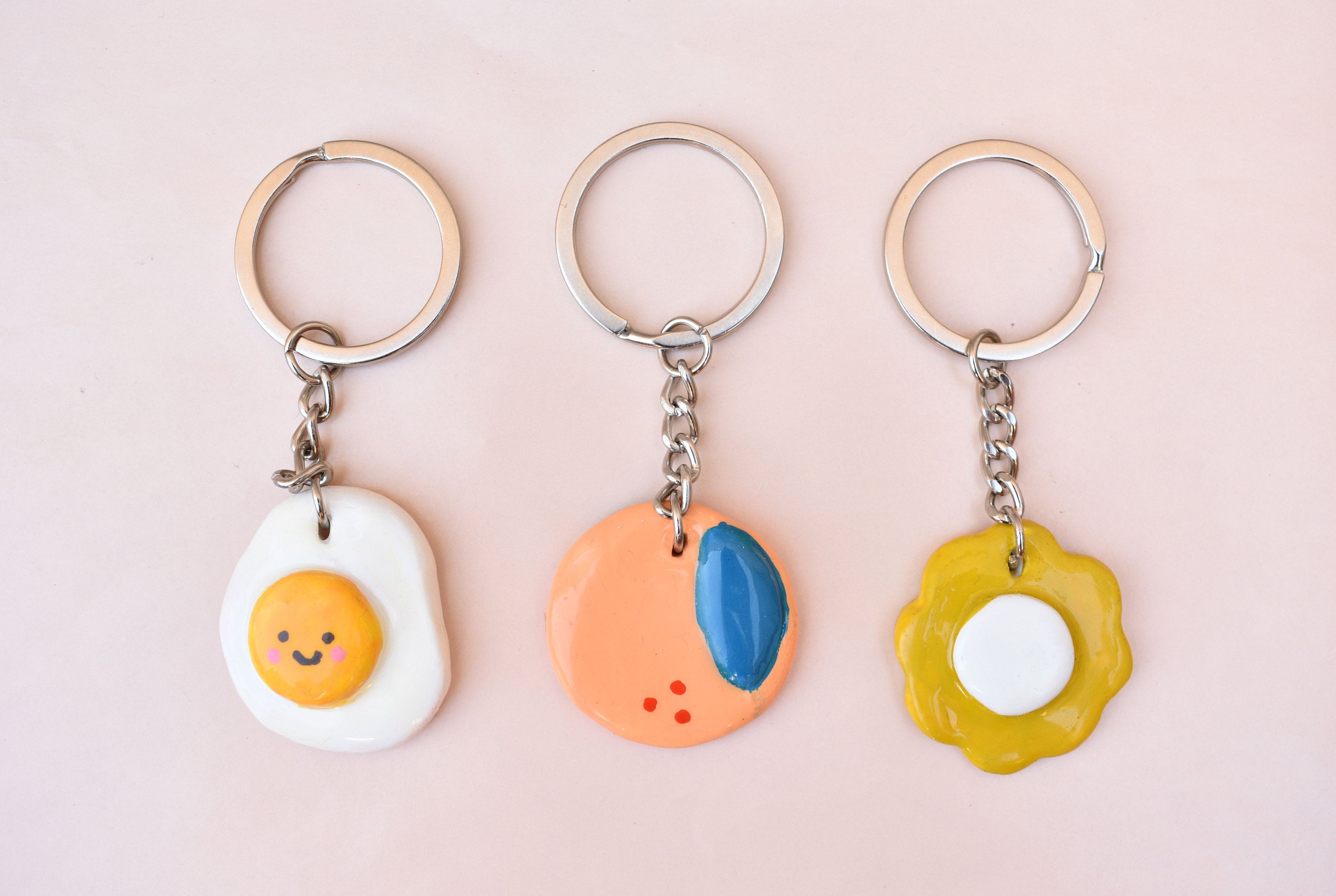 Polymer Clay Keychains Handpainted Cute Charms Flower | Etsy