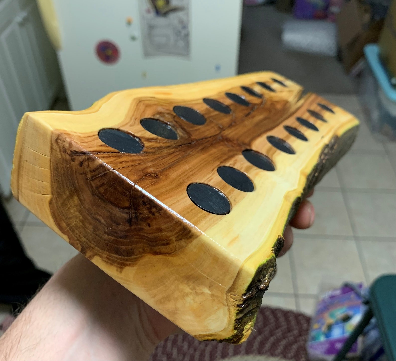 Apple Wood Magnetic Floating Knife Block - Etsy