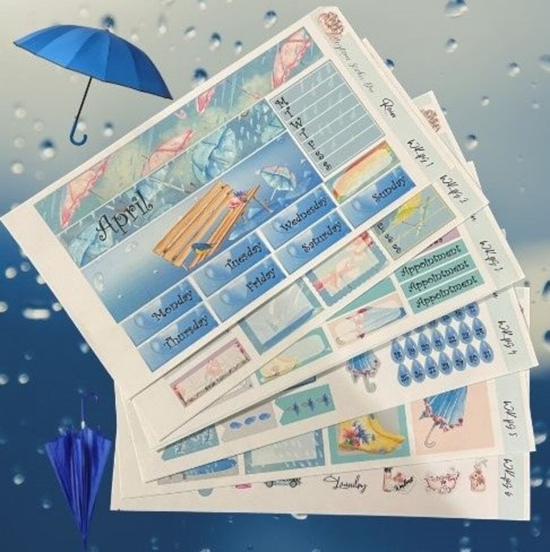 April Rain Weekly Planner Kit - Etsy