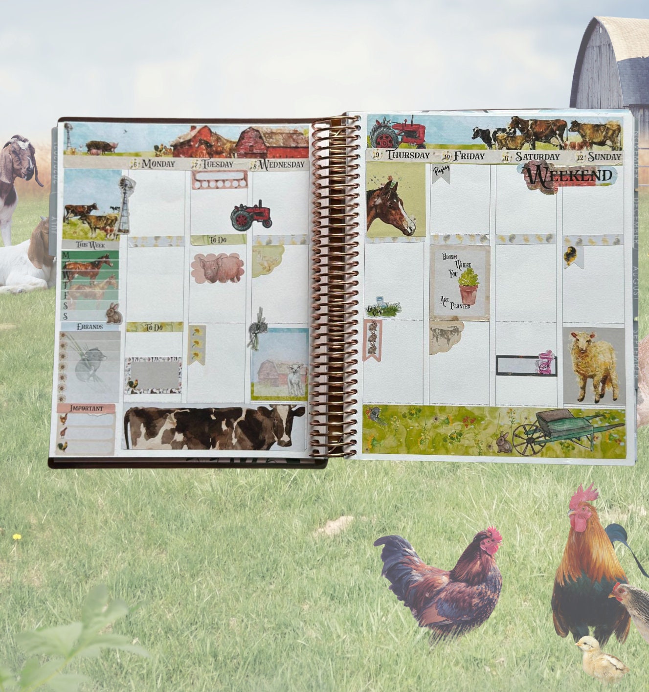 Farm Weekly Planner Kit - Etsy