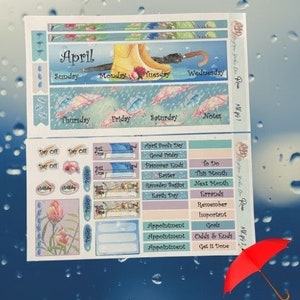 April Rain Monthly Planner Sticker Kit - Etsy