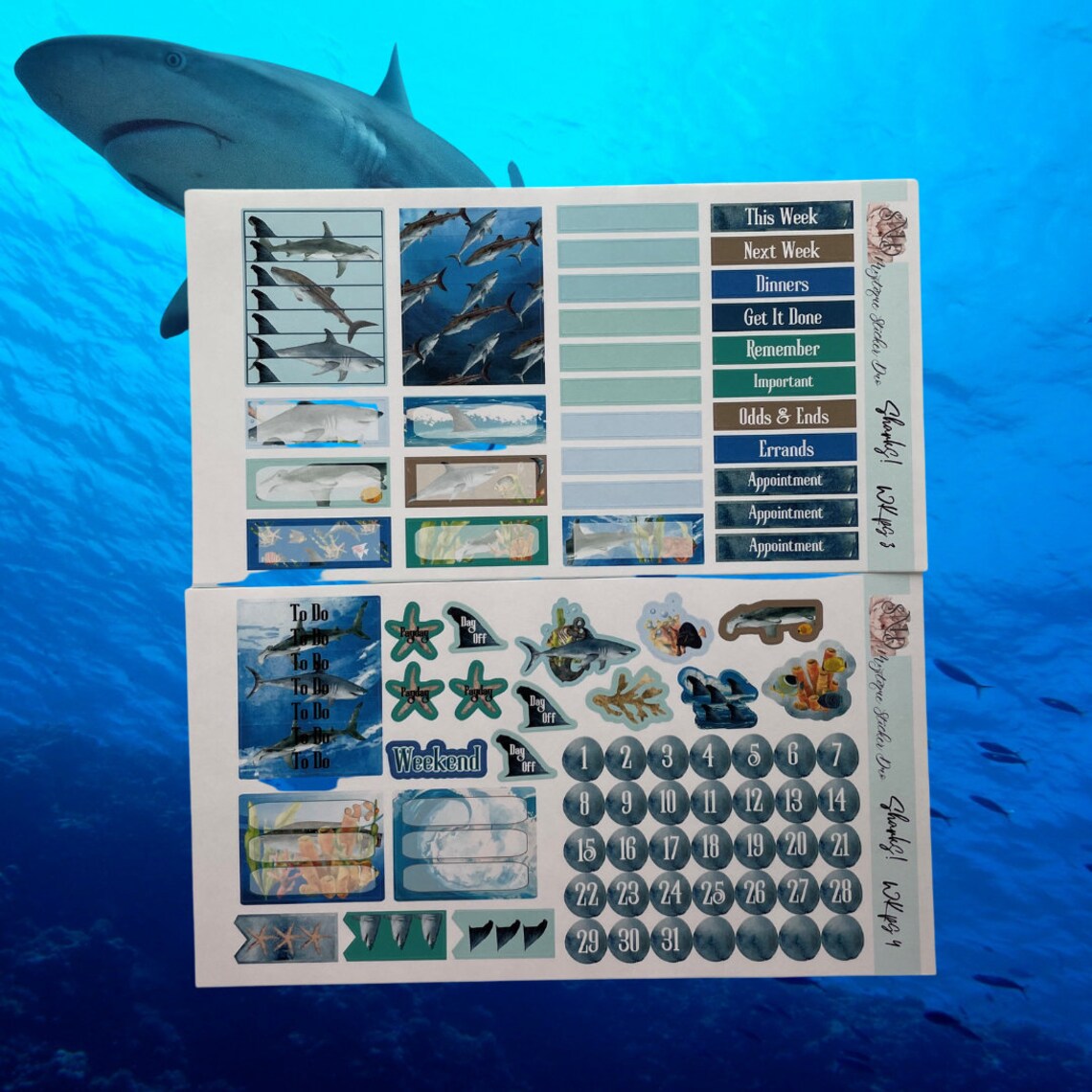 Sharks Weekly Planner Kit - Etsy