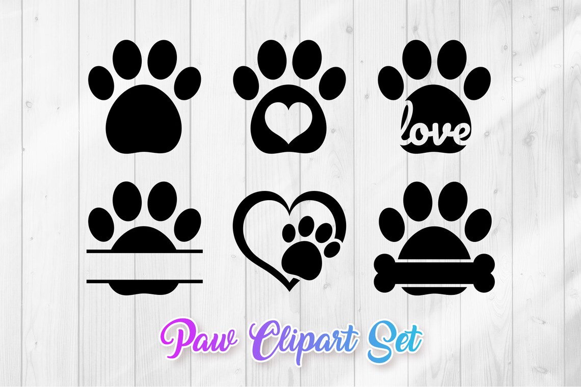 Dog Paw SVG Bundle 12 Pet Paw Prints Clipart Collection - Etsy