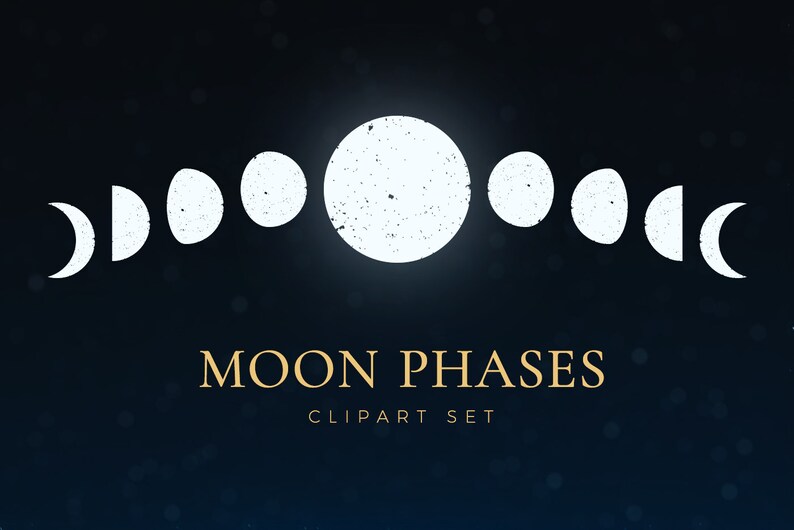 Moon Phases Clipart SVG Set Lunar Astrological Symbols - Etsy Canada