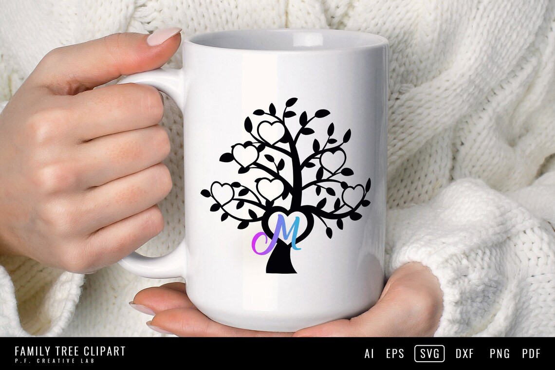 Family Tree Hearts Clipart SVG Bundle - Etsy