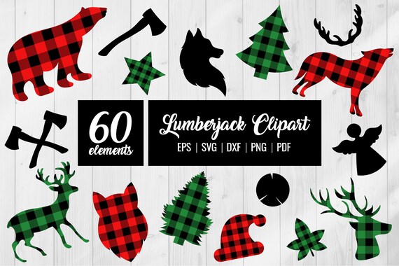 Lumberjack Clipart Silhouettes & Christmas Designs - Etsy