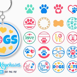 Keychain SVG Key Chain Pet Clipart Bundle | Etsy
