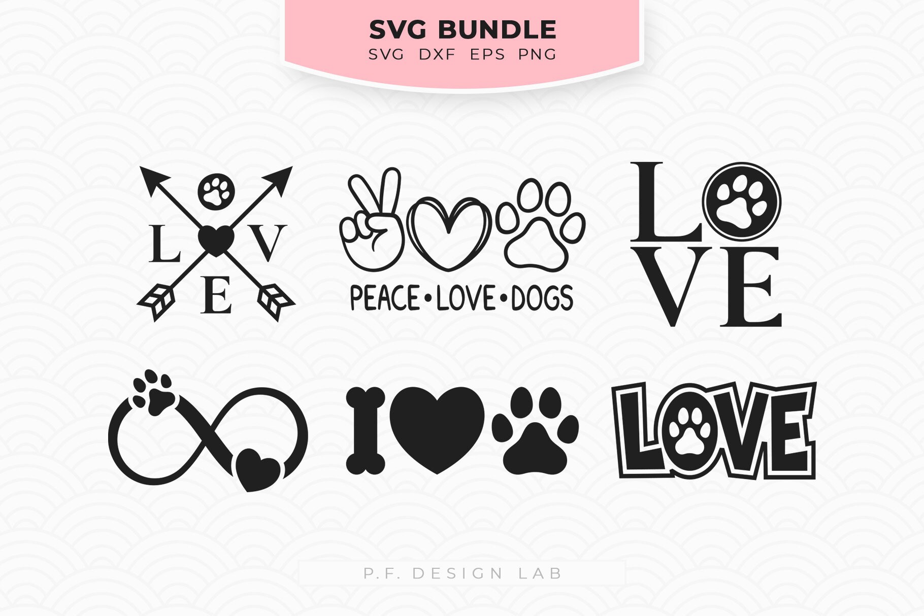 Paw SVG, Dog Paw Svg, Heart Svg, Peace Love Dogs Svg, Love Svg, SVG ...