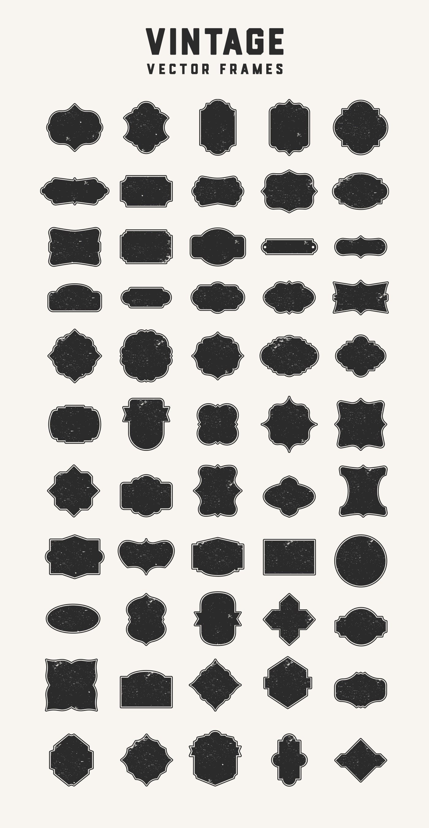 Vintage Outline SVG Badges & Frames Retro Logo Templates - Etsy