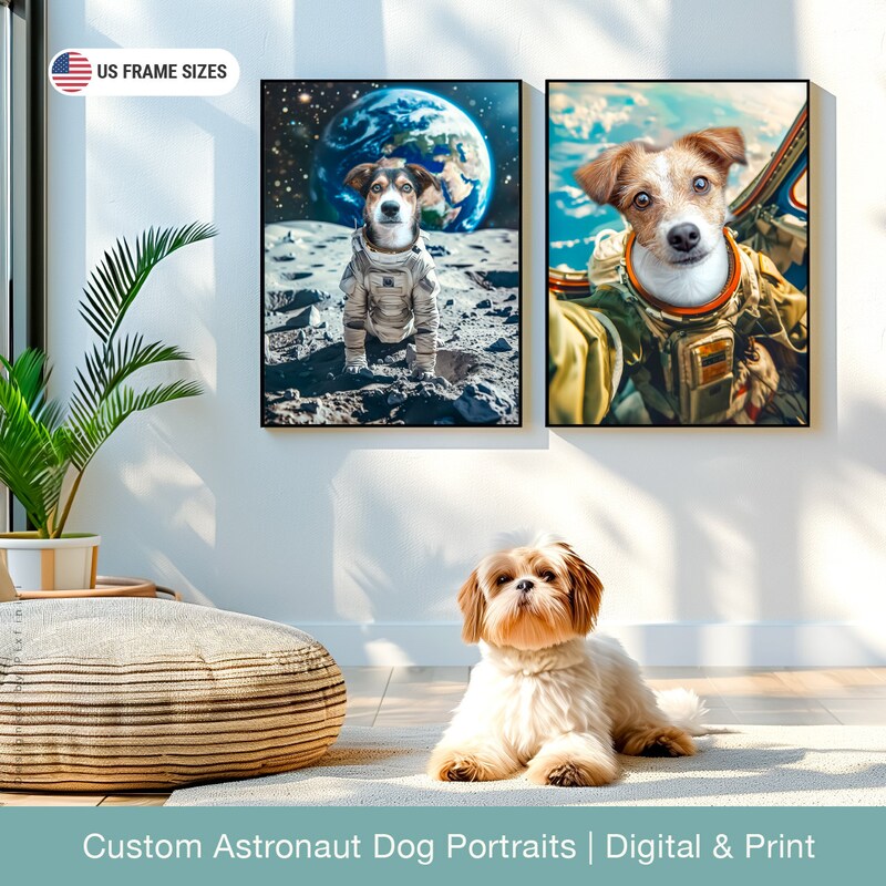 Space Dog Art - Etsy