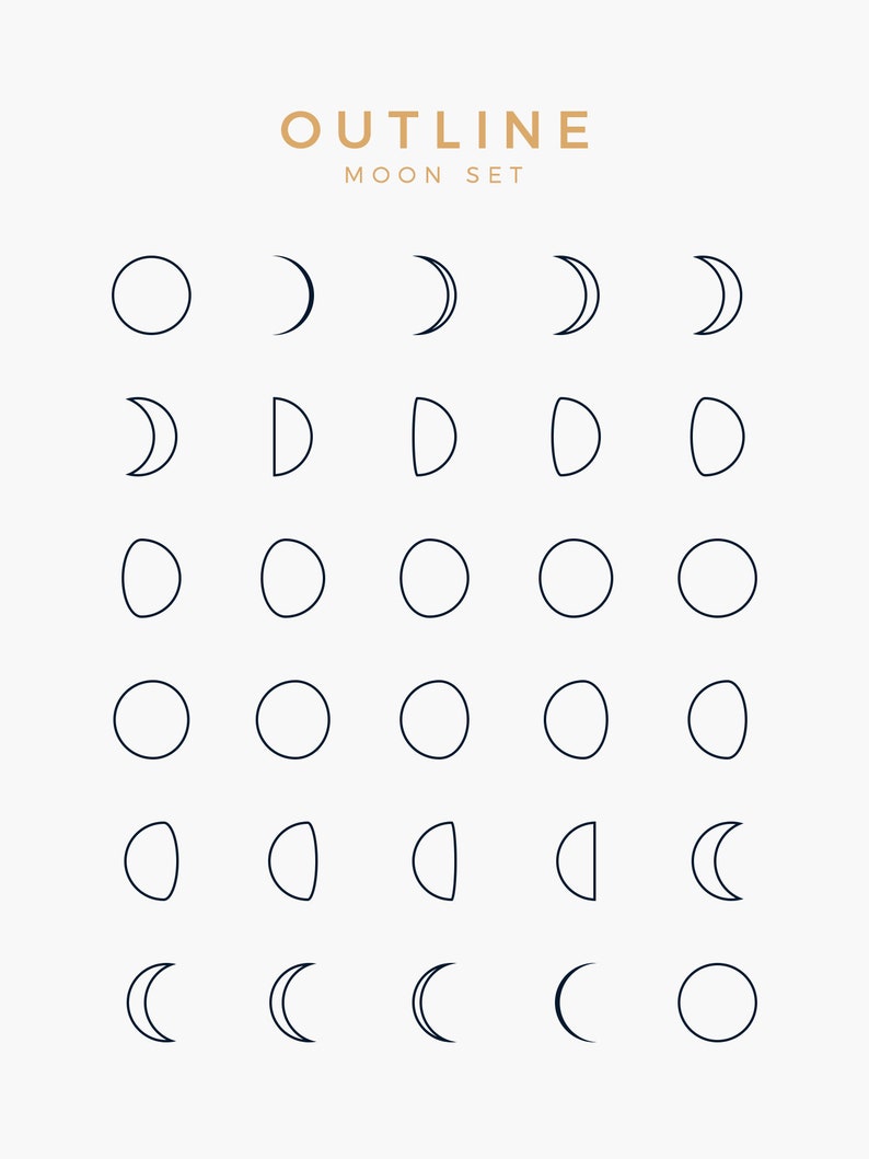 Moon Phases Clipart SVG Set Lunar Astrological Symbols - Etsy Canada