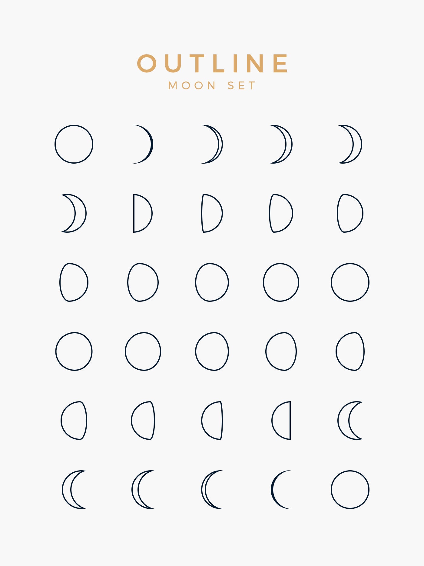 Moon Phases Clipart SVG Set Lunar Astrological Symbols - Etsy Canada