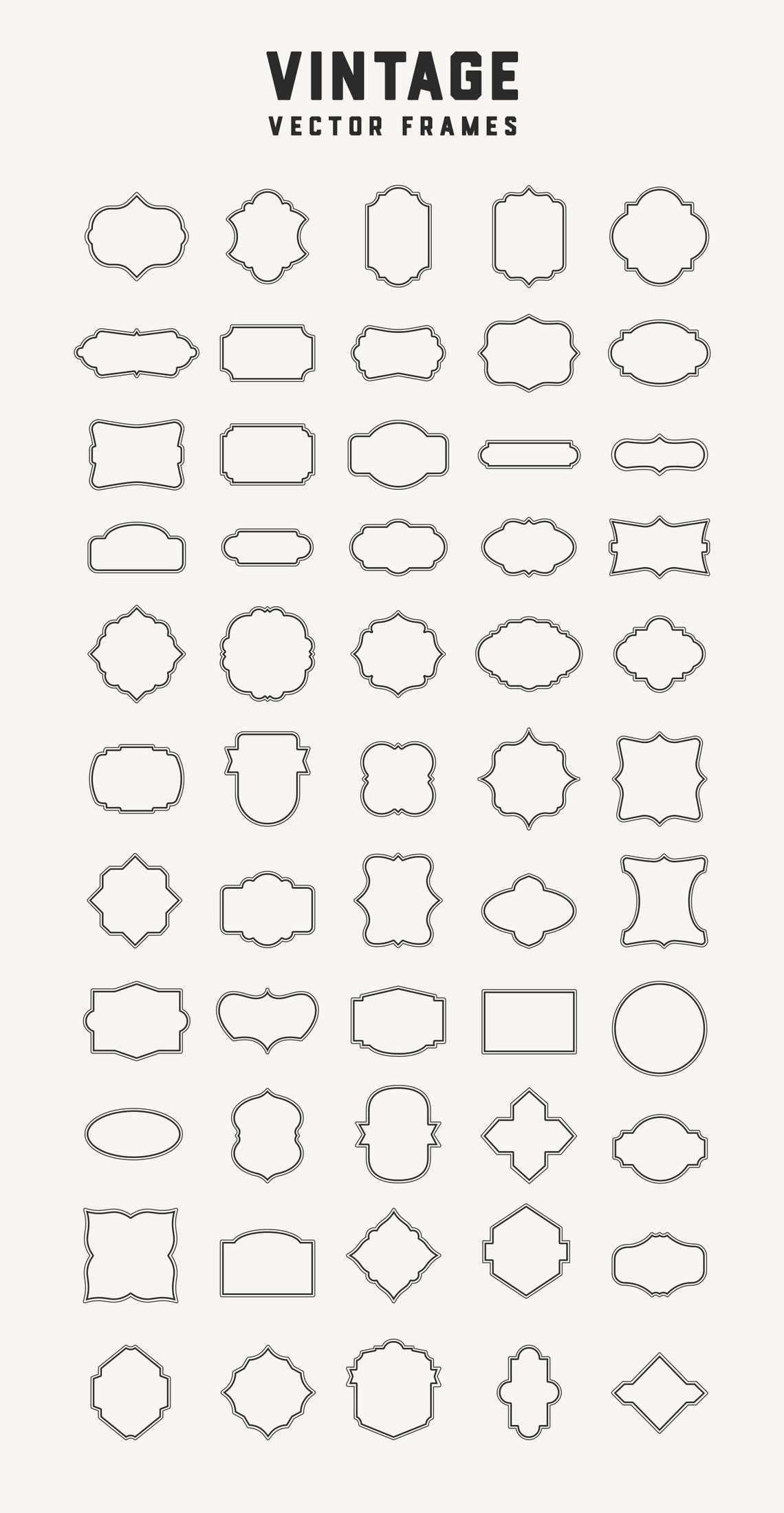 Vintage Outline SVG Badges & Frames Retro Logo Templates - Etsy