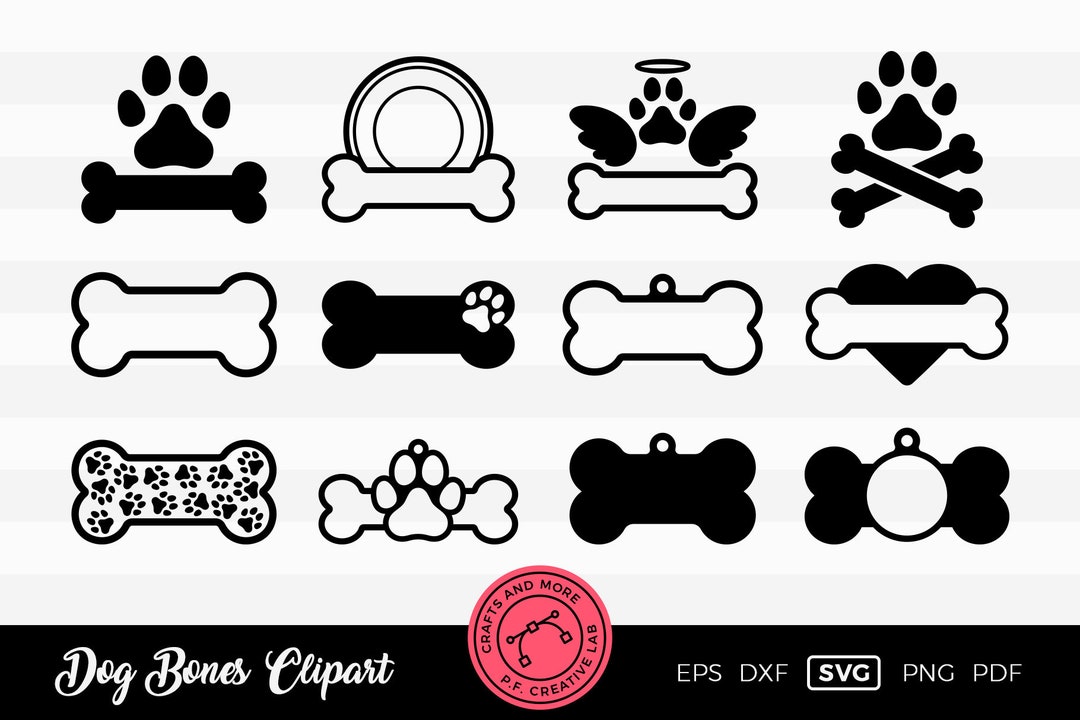 Dog Bone Clipart SVG Bundle Pet Designs - Etsy