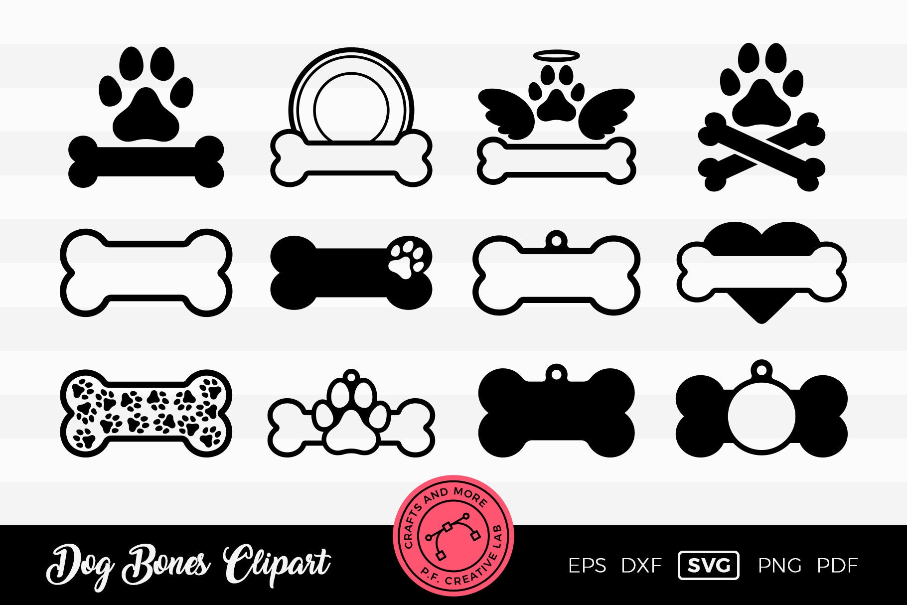Dog Bone Clipart SVG Bundle Pet Designs - Etsy