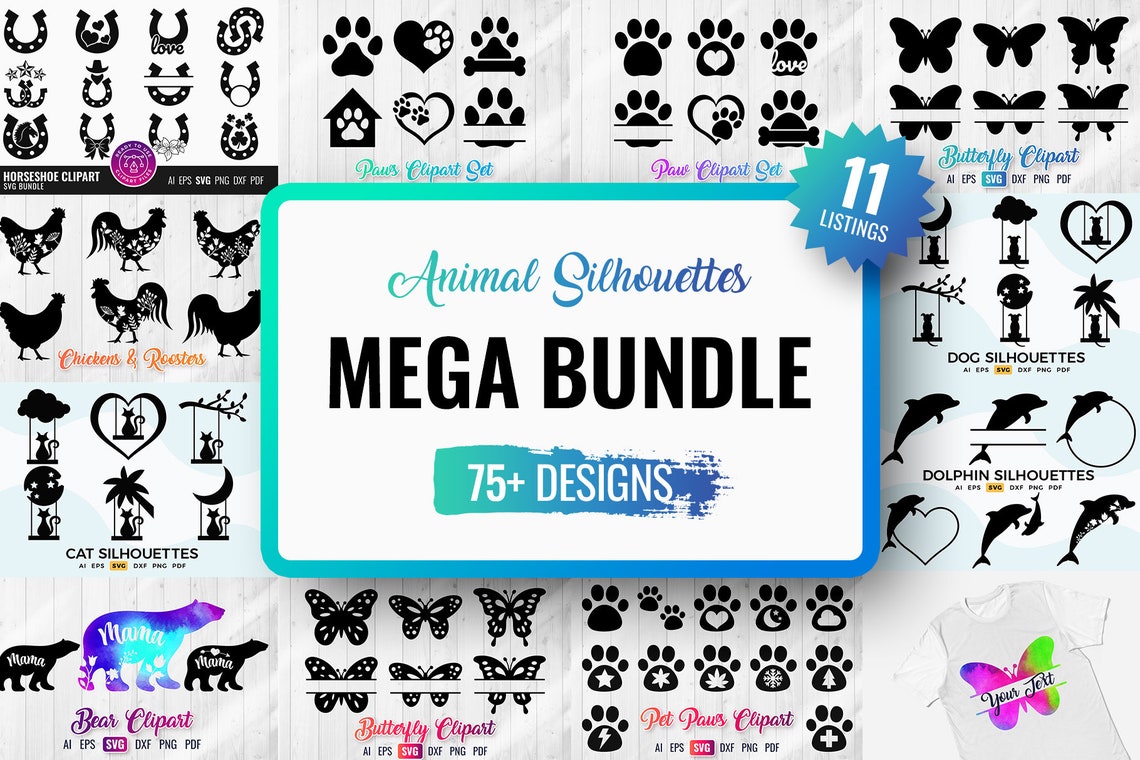 The Mega Animal SVG Bundle Pet Designs & Silhouettes - Etsy